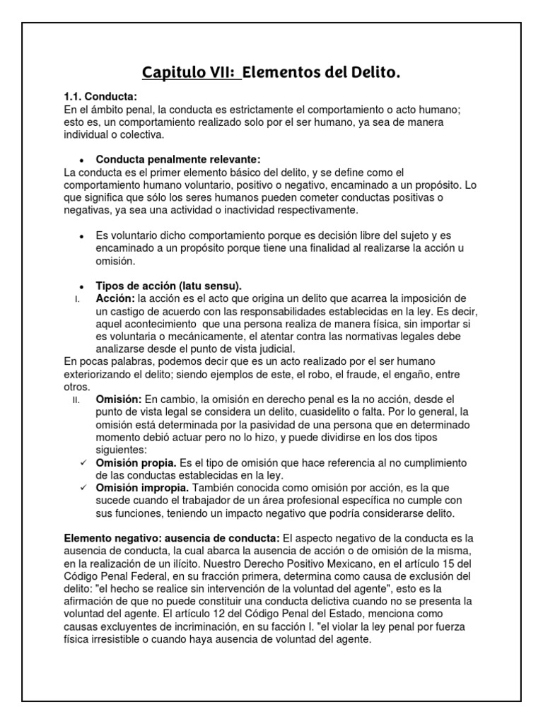 Elementos del delito | PDF