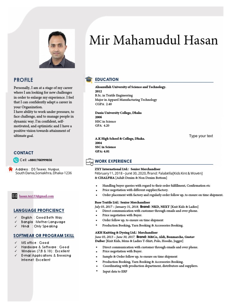 CV of Mir Hasan PDF | PDF