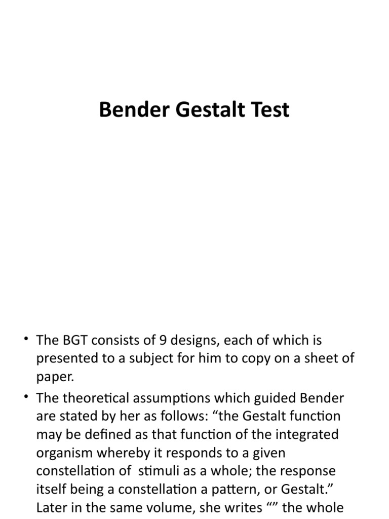 Bender Gestalt Test Overview and Scoring | PDF | Career & Growth