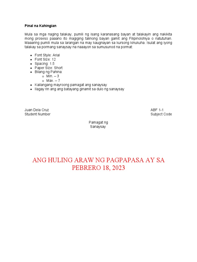 Pinal Na Kahingian | PDF