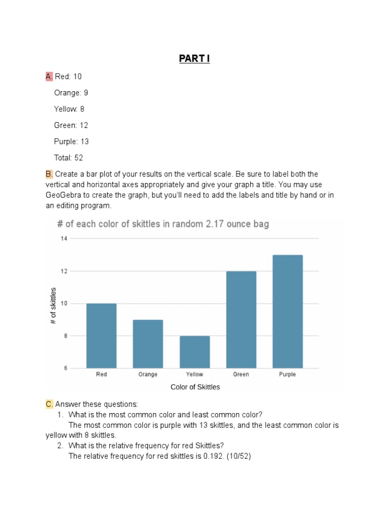 Skittles Project Compiled | PDF | Teaching Methods & Materials
