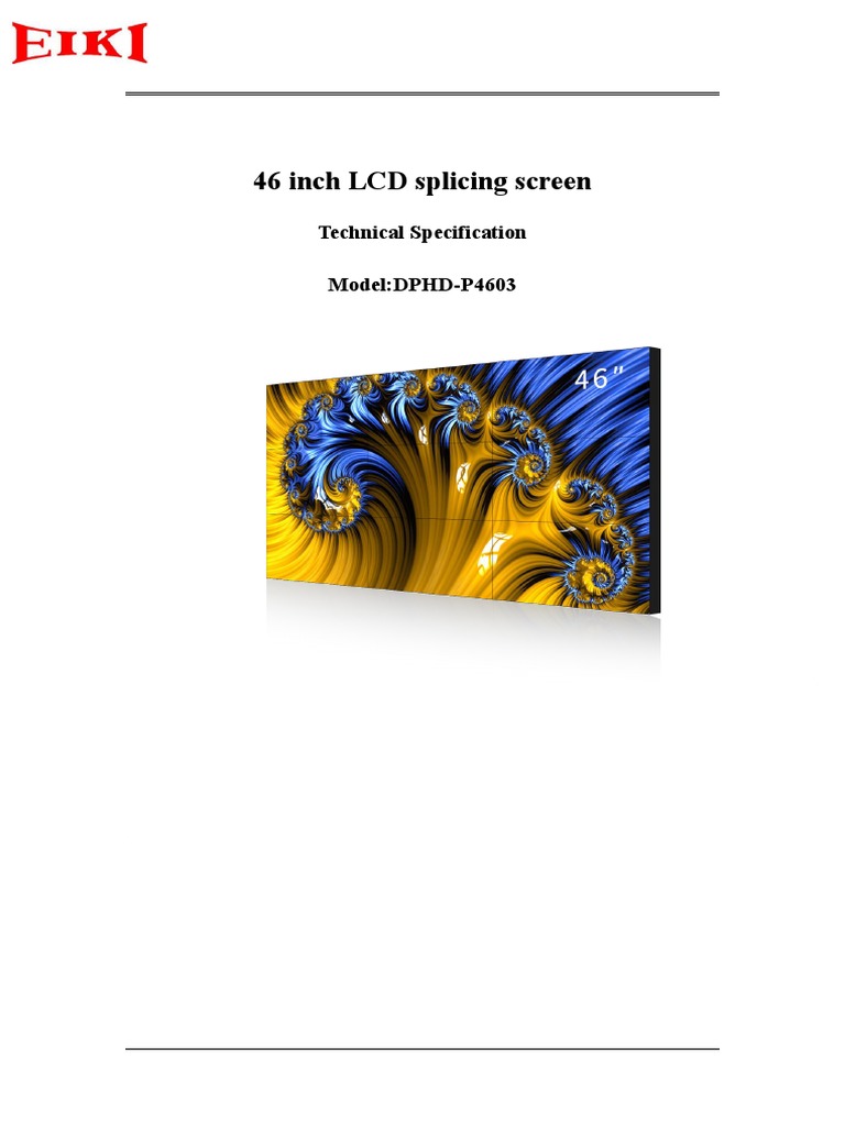 EIKI - DPHD-P4603 LCD Splicing Screen 46 Inch PDF | PDF | Computer ...