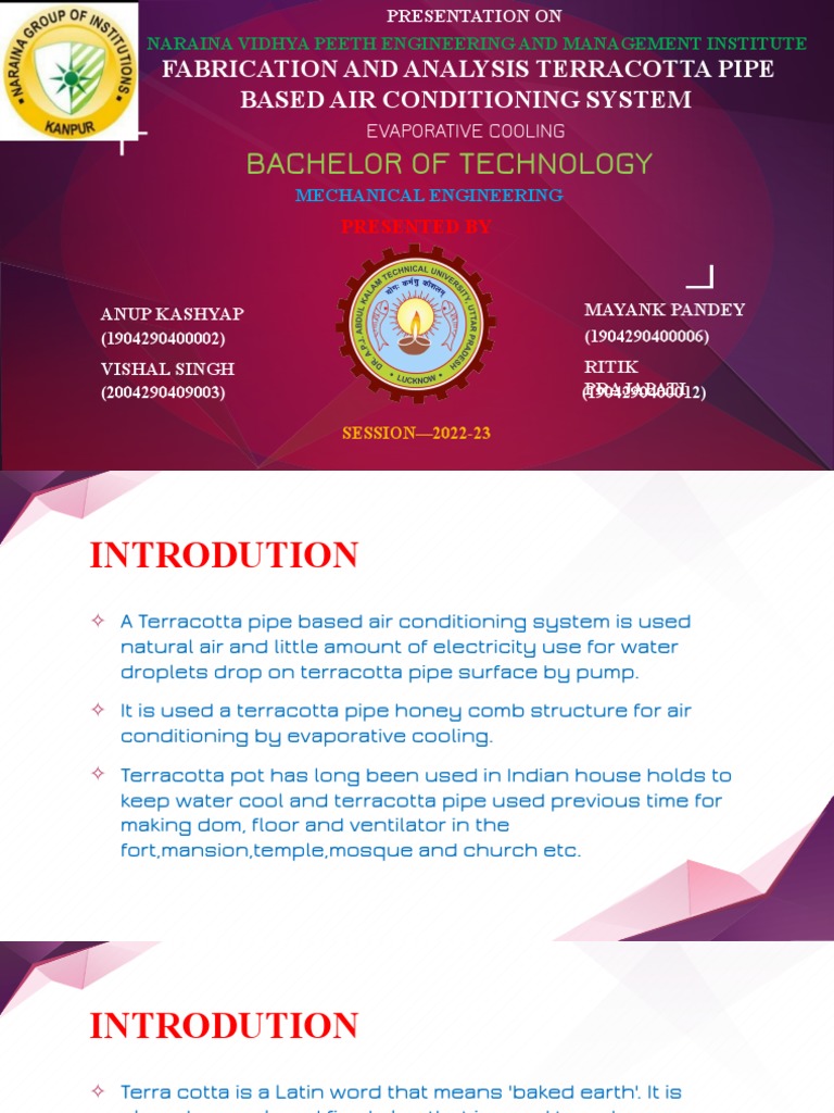 Analysis of an Evaporative Cooling Air Conditioning System Using a Terracotta Pipe Structure ...