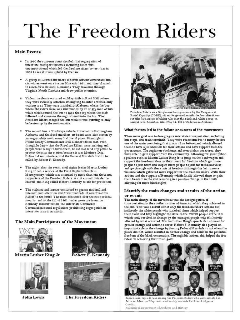 Freedom Riders: Triumphs and Violence | PDF | Politics | History