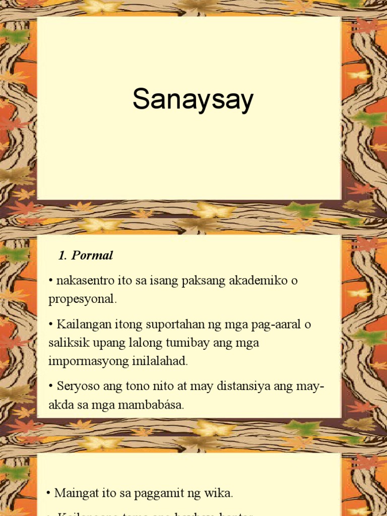 Sanaysay | PDF