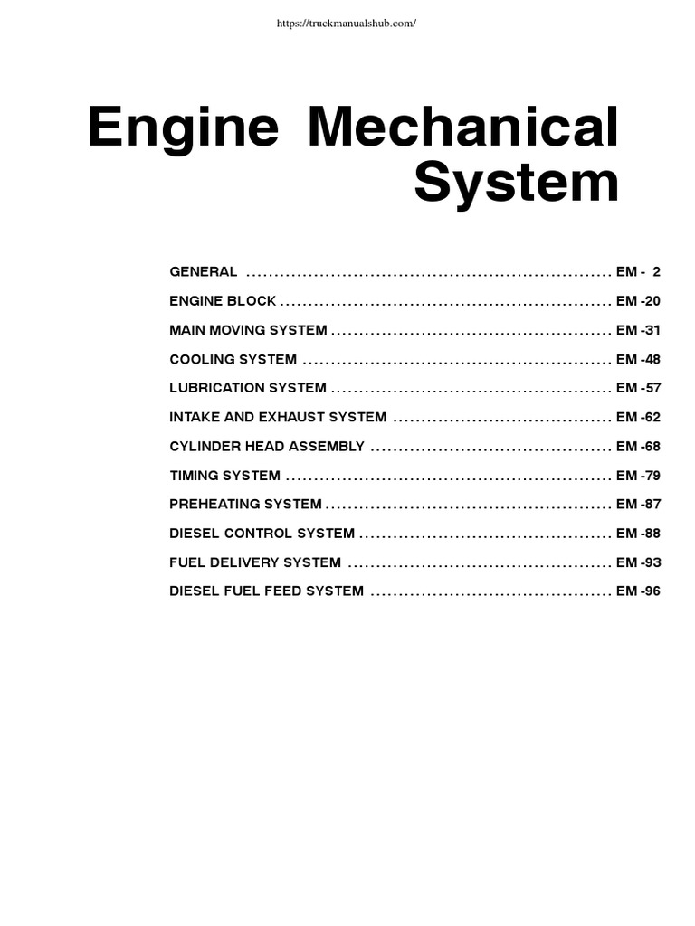 Kia K2500 Service Manual - Engine Mechanical System-1 | PDF