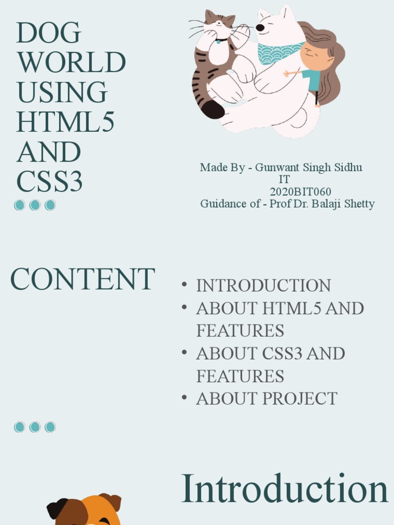 Dog World HTML5 and CSS3 Project | PDF | Html5 | Html