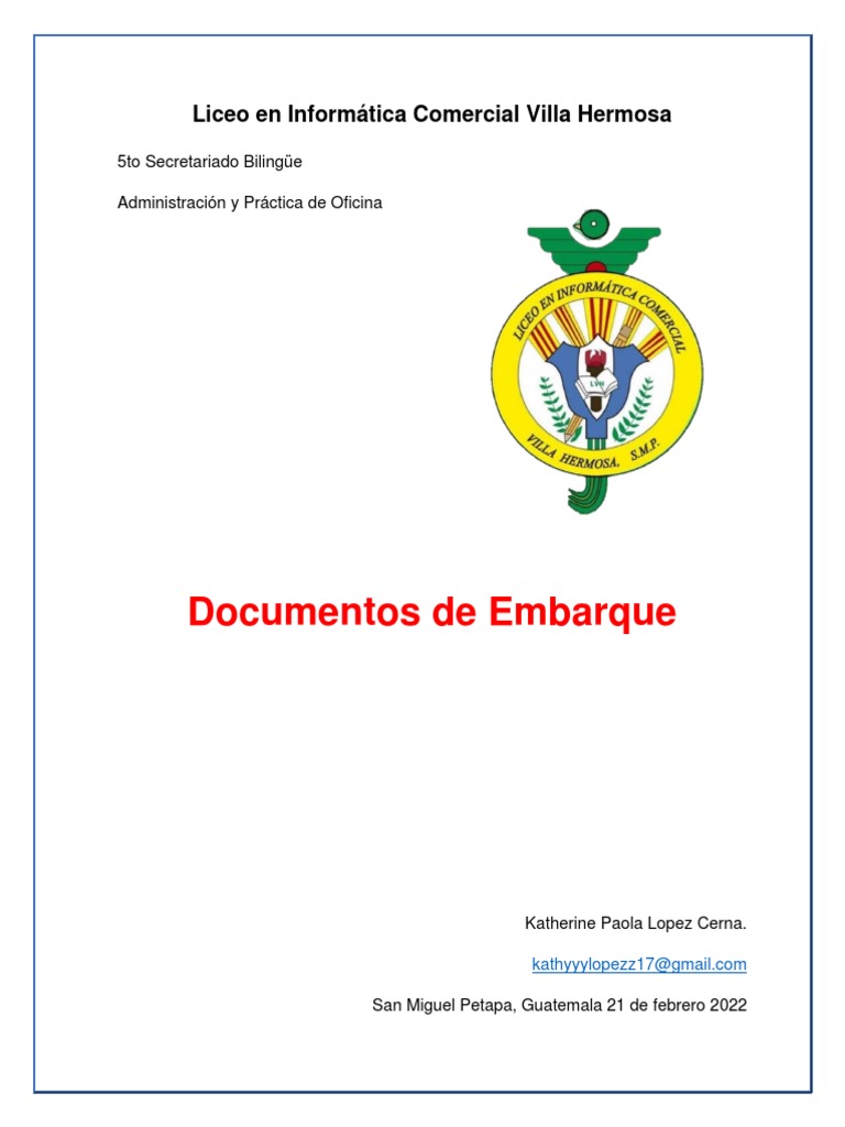 Documentos de Embarque PDF | PDF