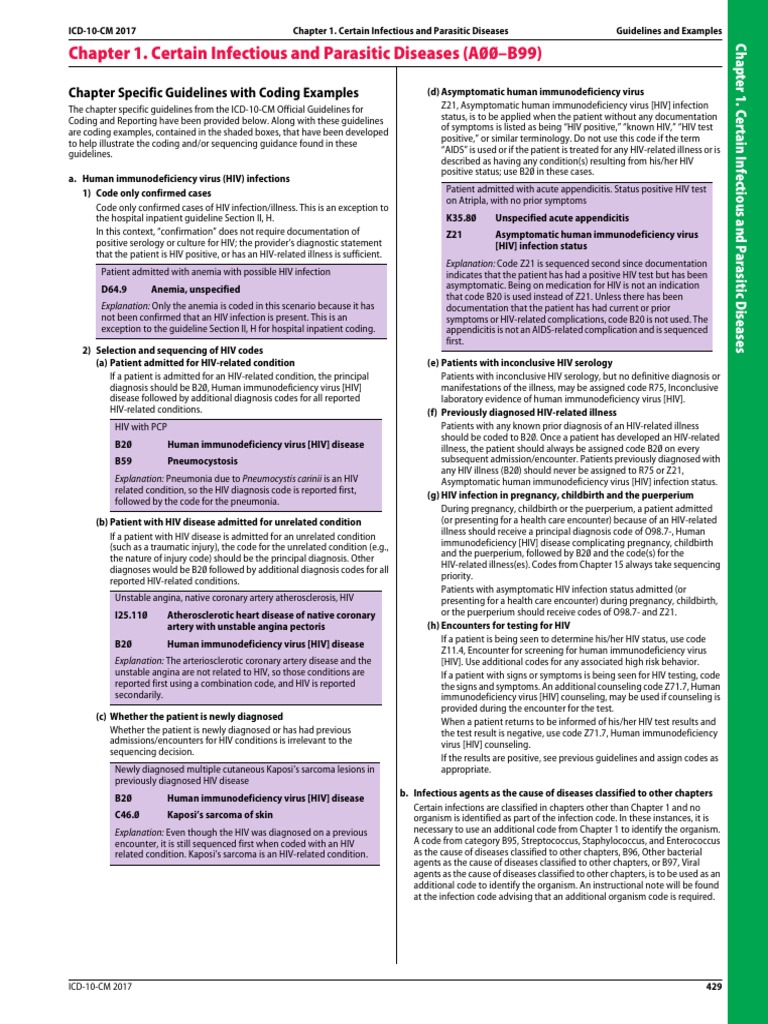 Guidelines for Infectious Diseases Coding | PDF