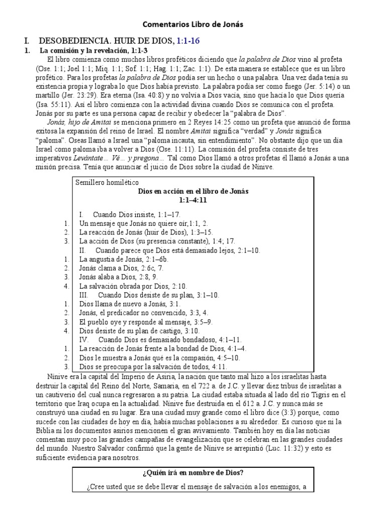 Comentarios Libro de Jonás | PDF