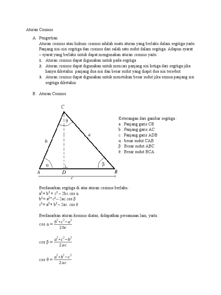 Aturan Cosinus | PDF