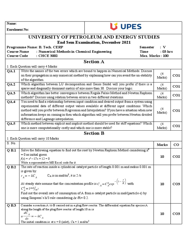 8555 - ESE - DEC21 - SOE - 5 - B.Tech (CE+RP) - CHCE3002 - Numerical ...