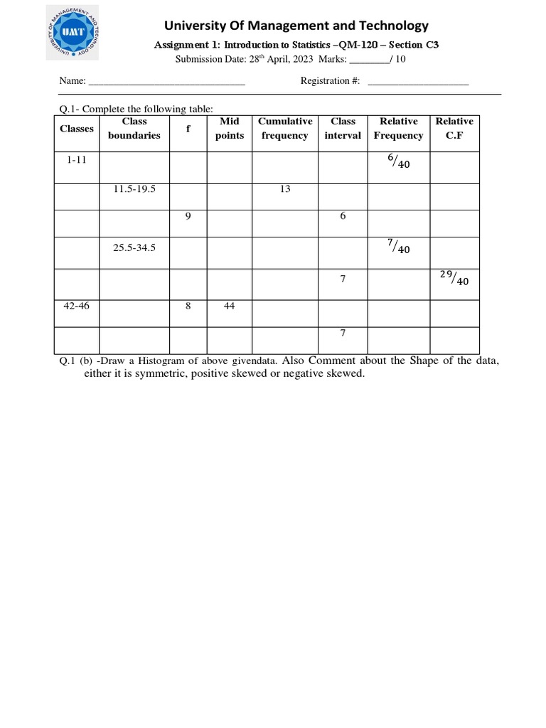 Assignment 1-1 | PDF | Sampling (Statistics) | Statistics
