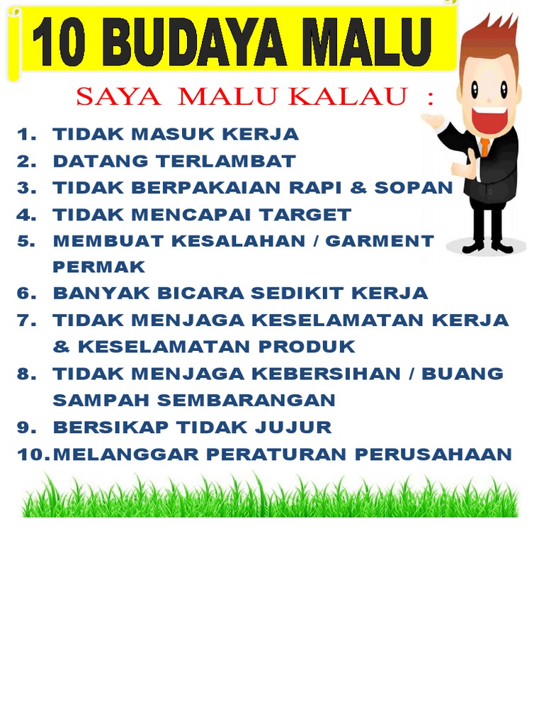 10 Budaya Malu di Tempat Kerja | PDF