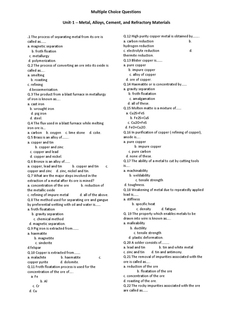 ACH UNIT 1 MCQs | PDF