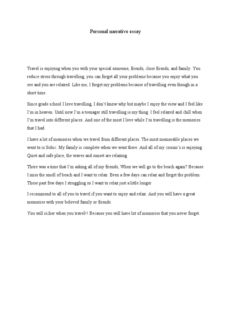 Personal Narrative Essay | PDF