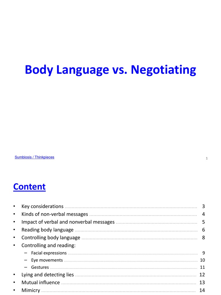 Body Language e | PDF | Nonverbal Communication | Body Language