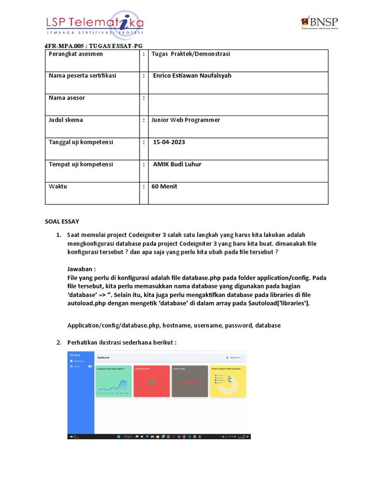 Enrico Estiaawan Naufalsyah 41819210043 Soal BNSP | PDF | Bisnis | Komputer