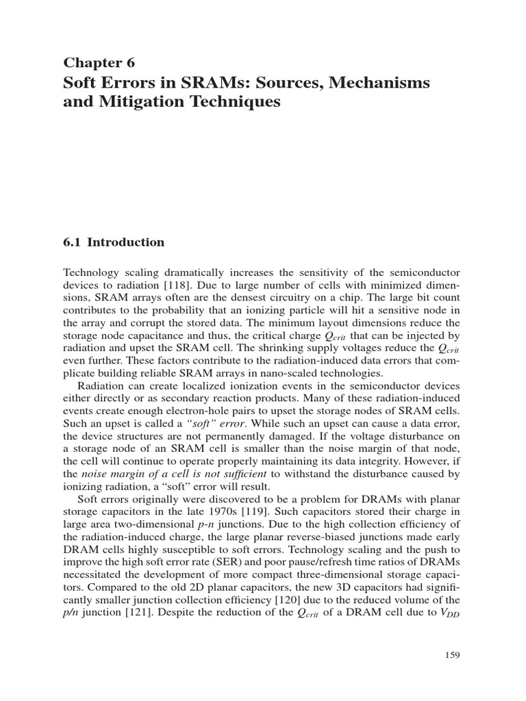 Soft Errors in Srams: Sources, Mechanisms and Mitigation Techniques | PDF