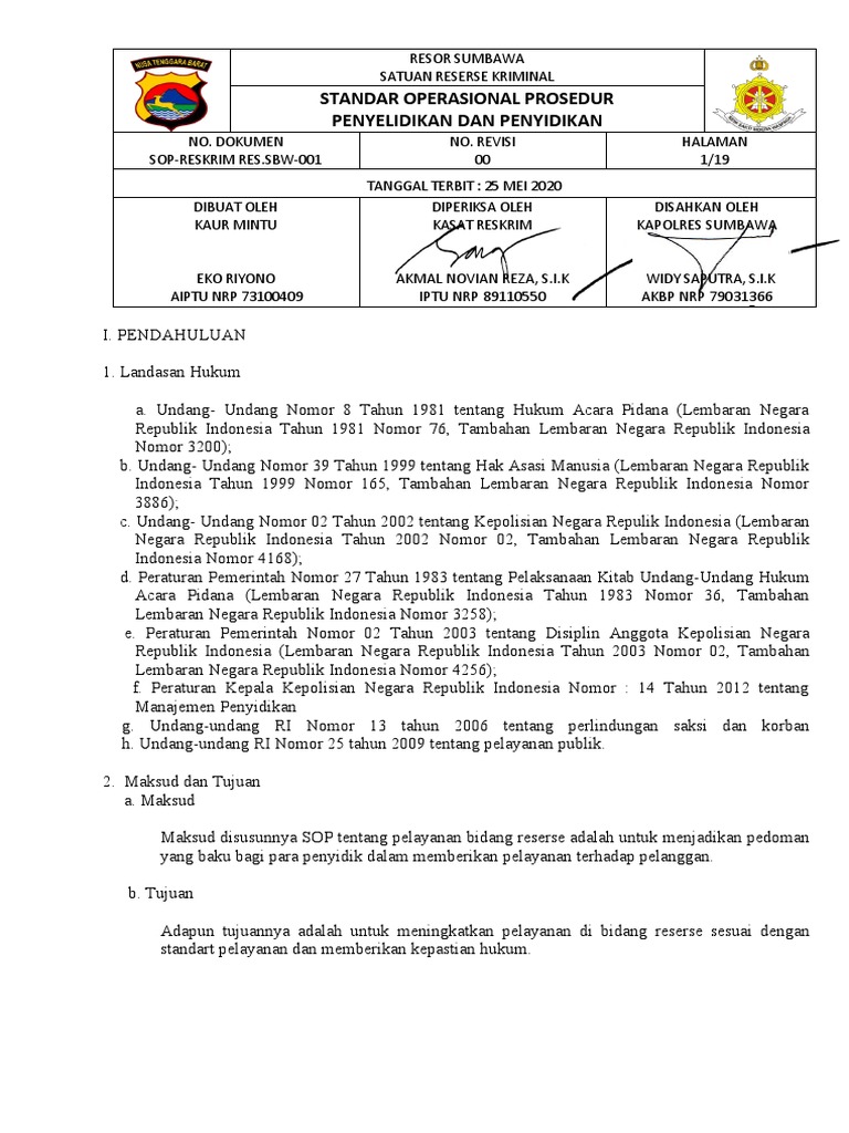 Sop TTG Lidik Dan Sidik 4 | PDF