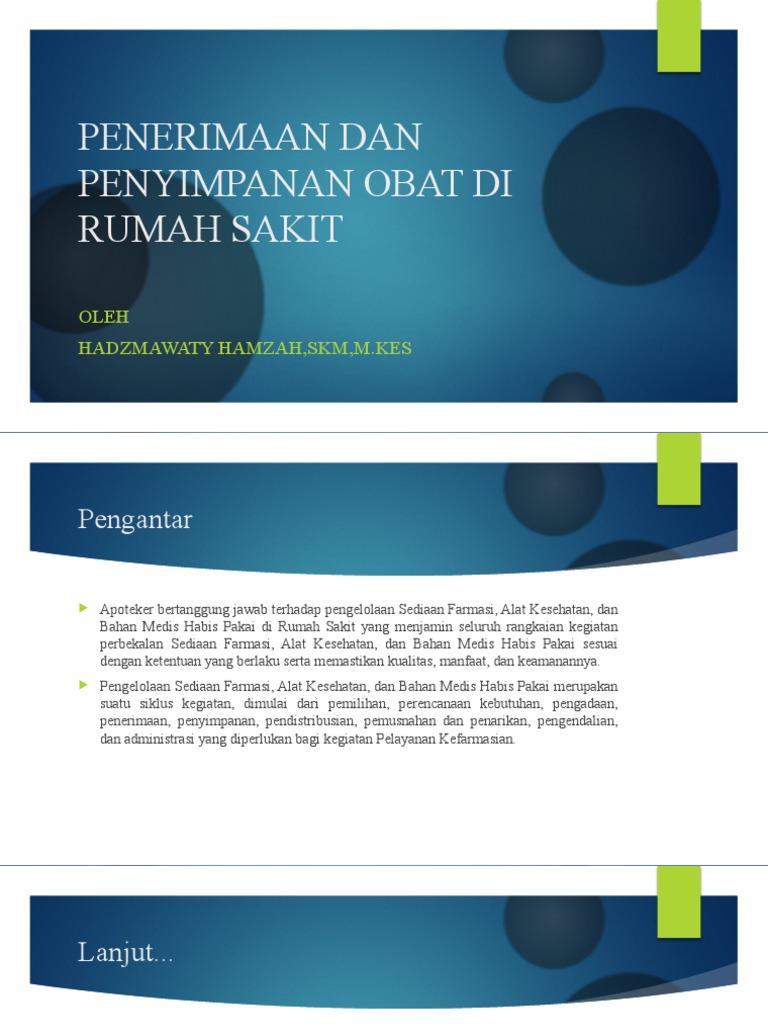 Penerimaan Dan Penyimpanan Obat Di Rumah Sakit Pdf