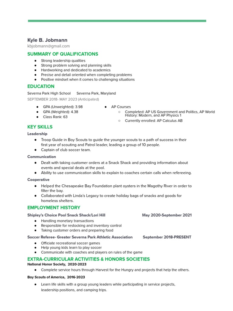 Jobmann Kyle Resume | PDF