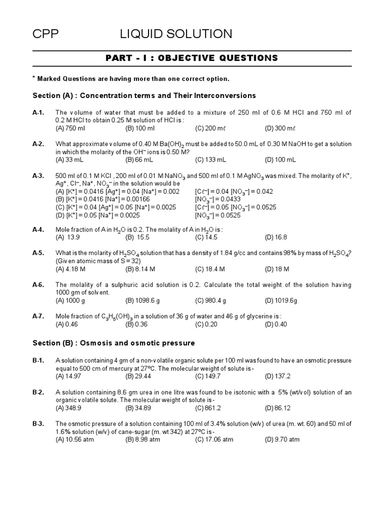 Solution Colligative Properties-1 PDF | PDF | Technology & Engineering