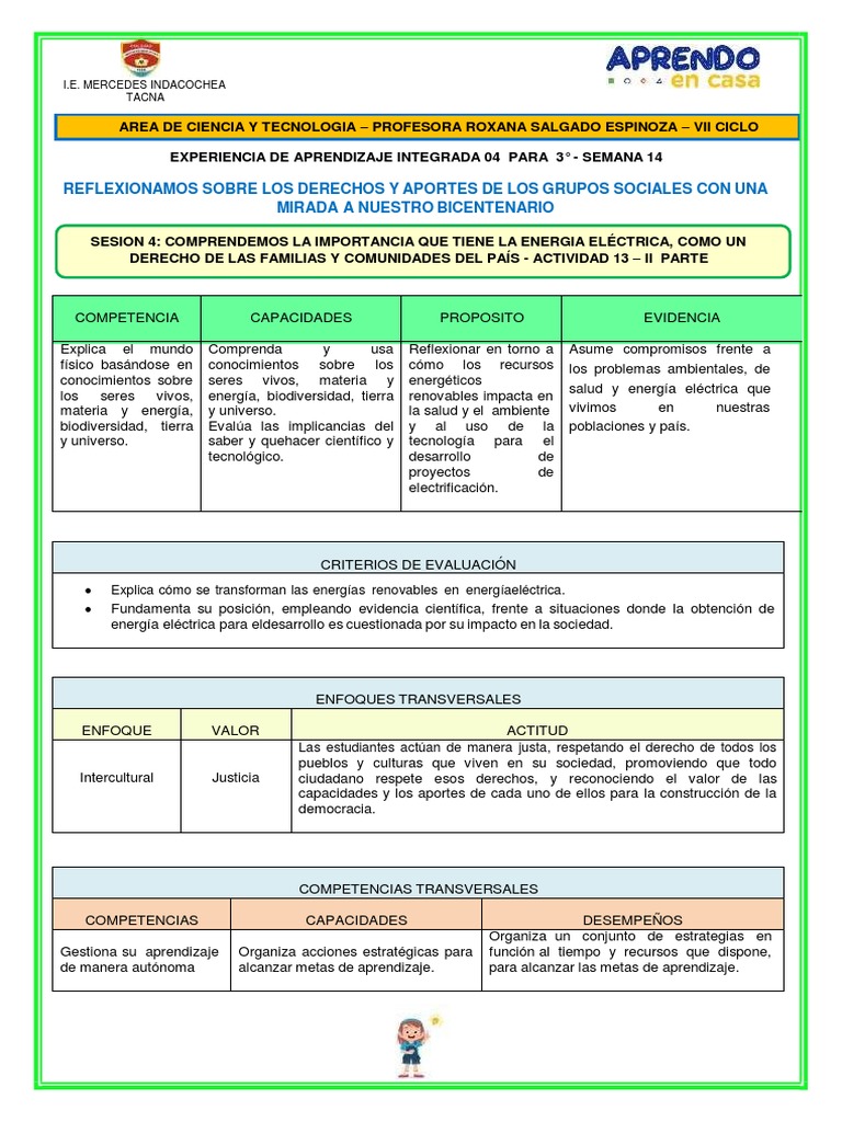 S-4 EXP. 4 3RO B - Noelia Calizaya Condori PDF | PDF | Energía renovable | Aprendizaje