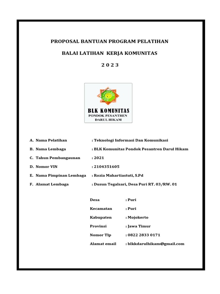 Proposal Banprog BLK 2023 | PDF