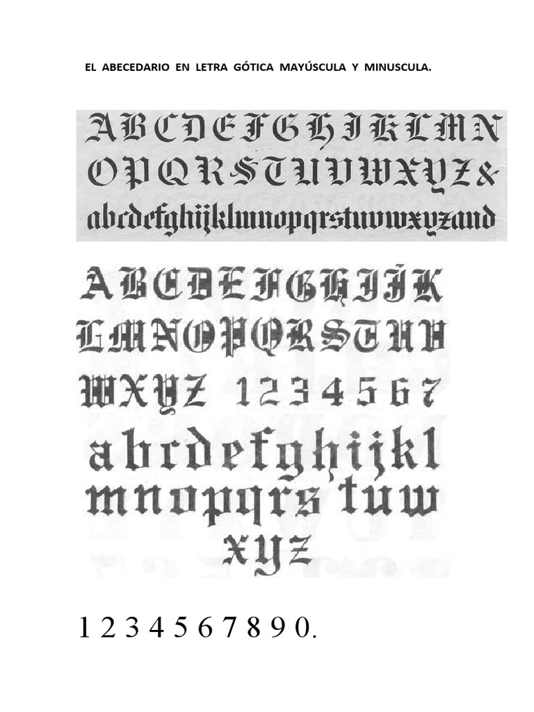 Abecedario gótico mayúscula y minúscula | PDF