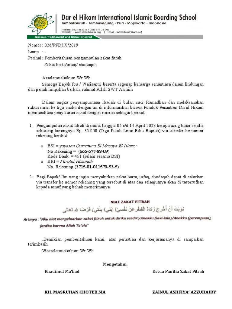 surat edaran zakat.docx | PDF