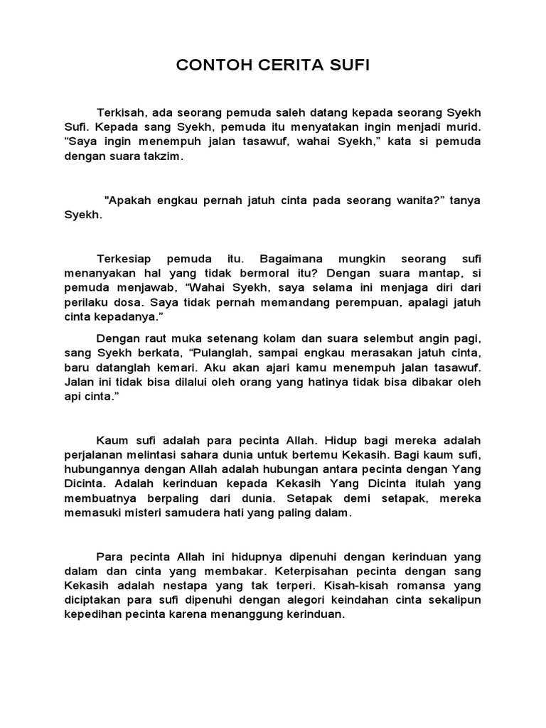 Contoh Cerita Sufi Besok Pagi | PDF
