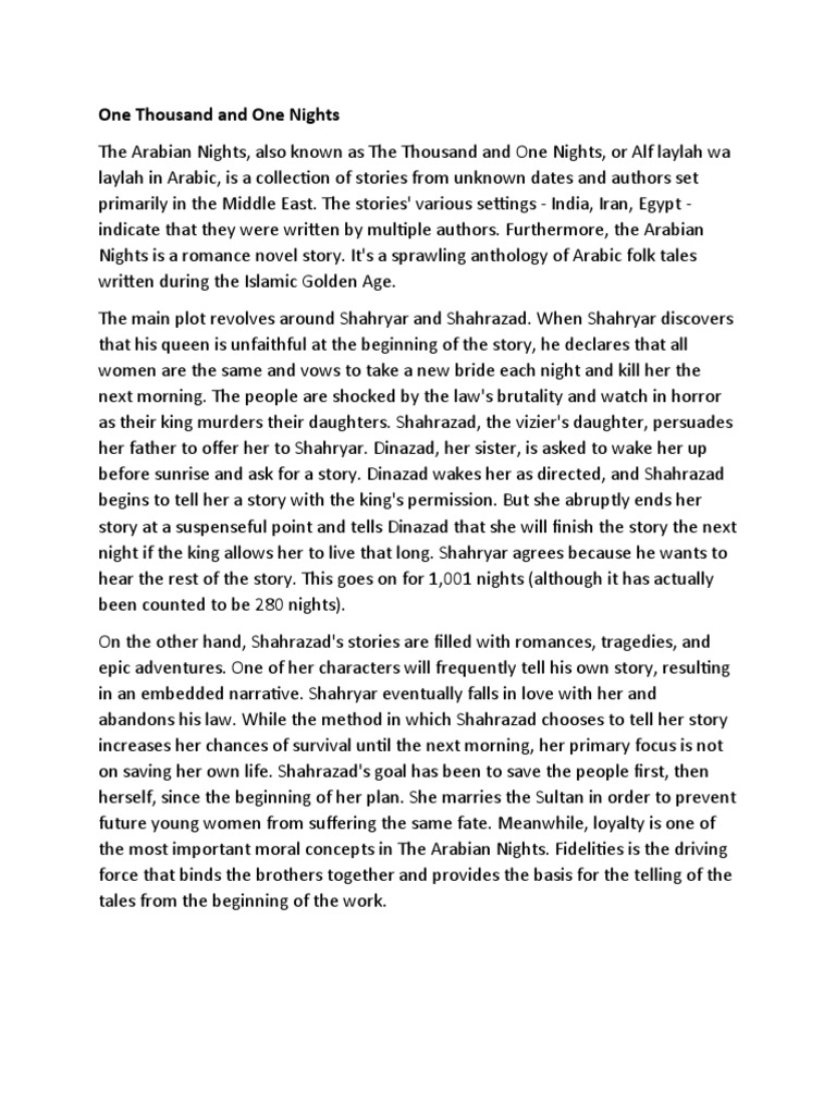 The Arabian Nights: A Collection of Romantic Tales and Embedded ...