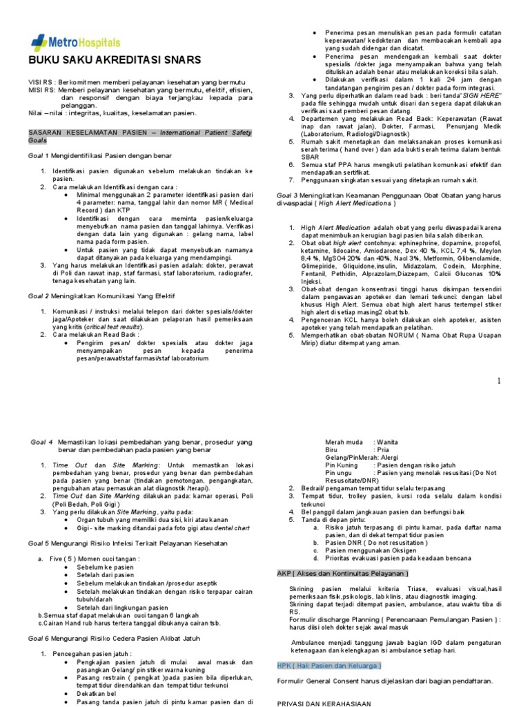 Buku Saku Sosialisasi SNARS Rev 3 | PDF