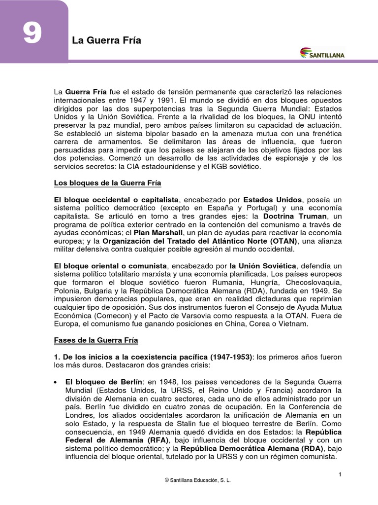 La Guerra Fría PDF | PDF | Guerra Fría | Unión Soviética