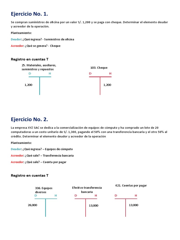 S4T2-Ejercicio de Ecuación Contable y Partida Doble | PDF