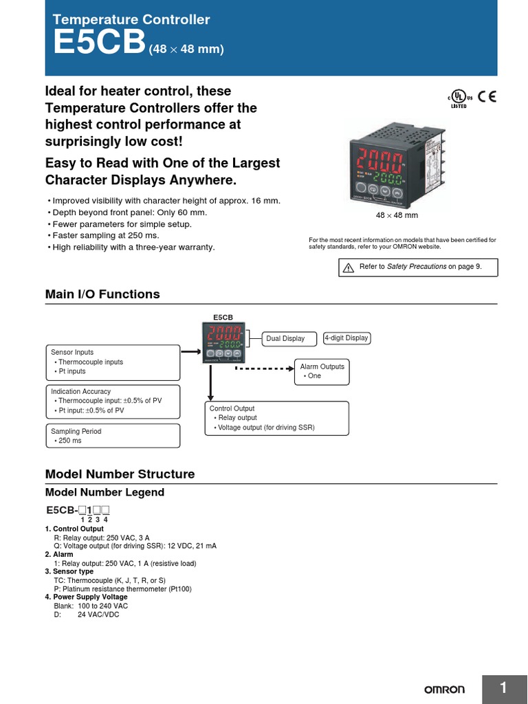 Omron Temperature Controller E5cb PDF | PDF