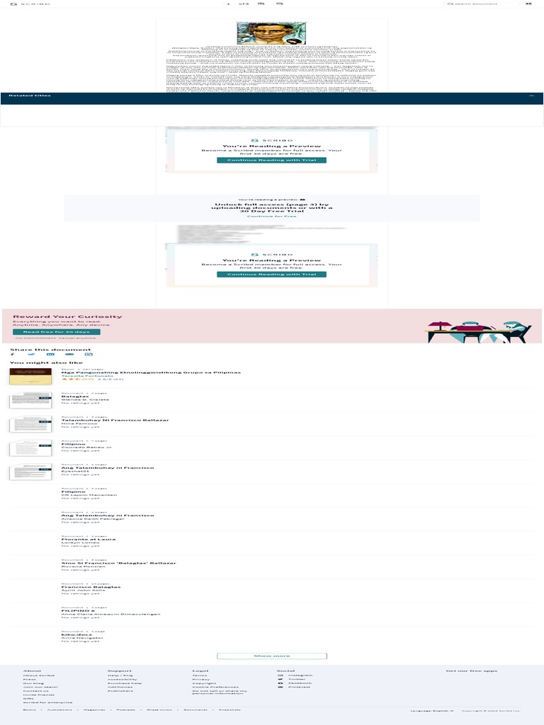 Talambuhay Ni Francisco Balagtas Baltazar - PDF | PDF