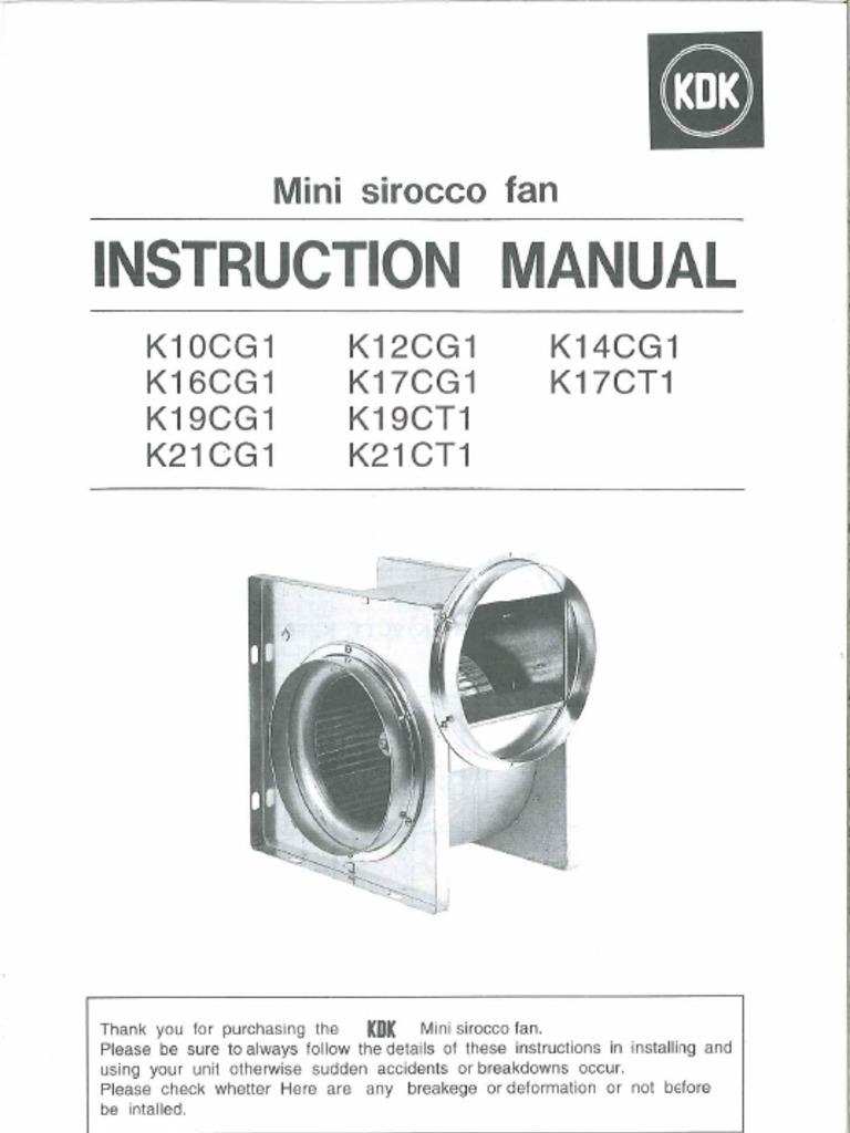 Mini Sirocco Fan | PDF