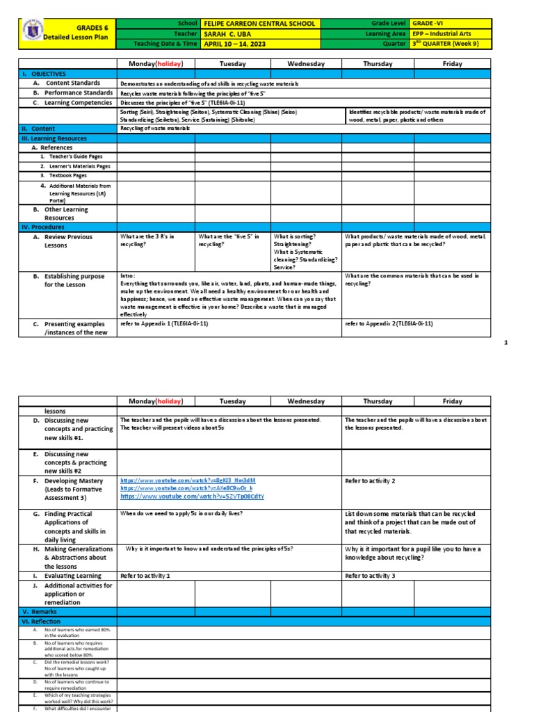 Dlp-Tle-Ia (Week 9) | PDF | Education Theory | Cognitive Science