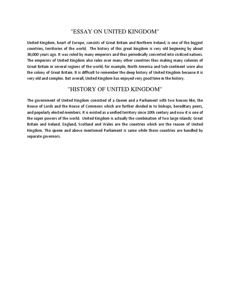 Essay On United Kingdom | PDF