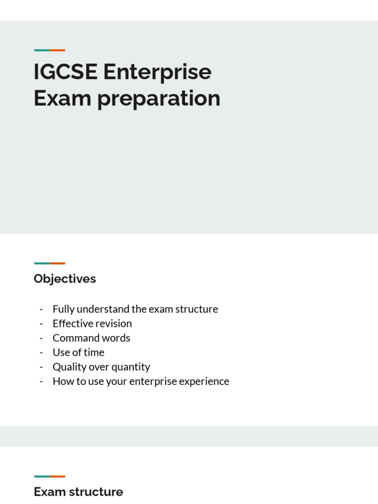 IGCSE Enterprise Exam Preparation PDF | PDF