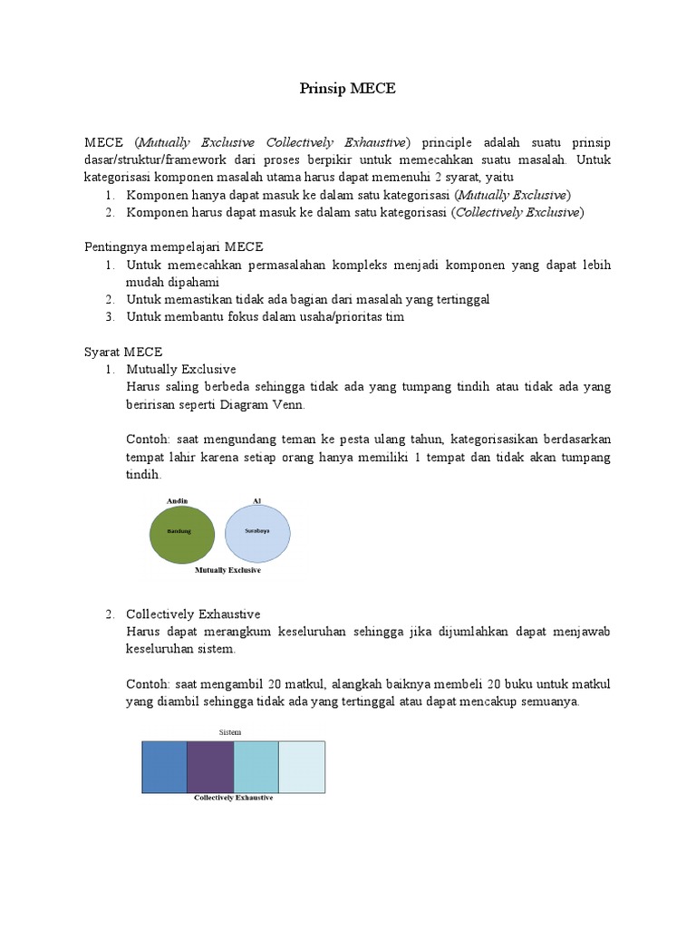 Prinsip dan Penerapan MECE | PDF | Karier & Perkembangan | Bisnis
