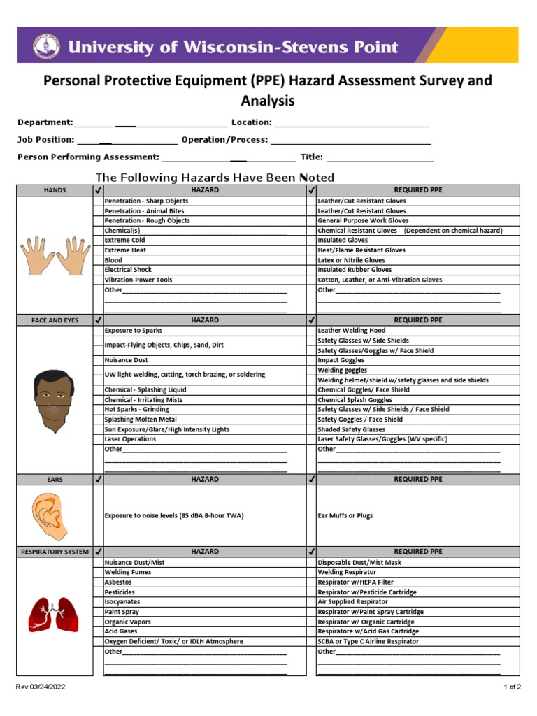 PPE Assessment PDF | PDF | Personal Protective Equipment | Equipment