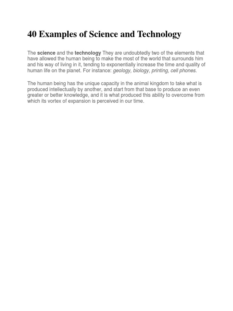 40 Examples of Science and Technology PDF | PDF