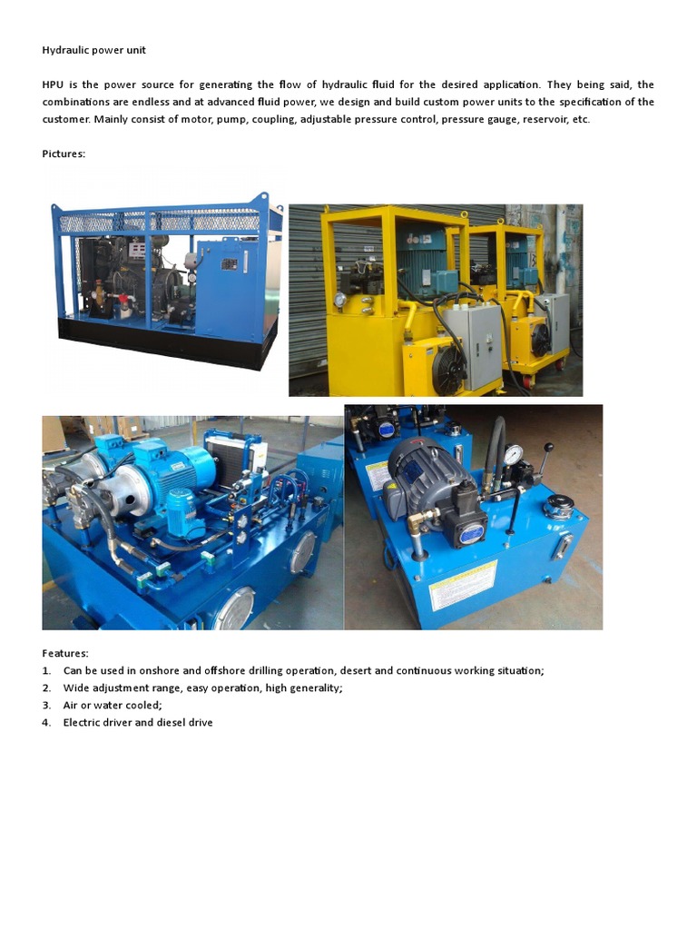 Hydraulic Power Unit | PDF