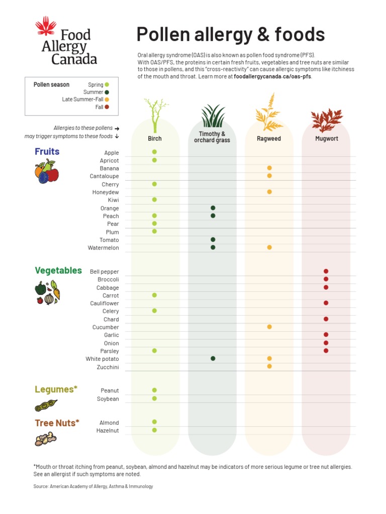 OAS Food Allergy and Cross-Reactivity Chart | PDF