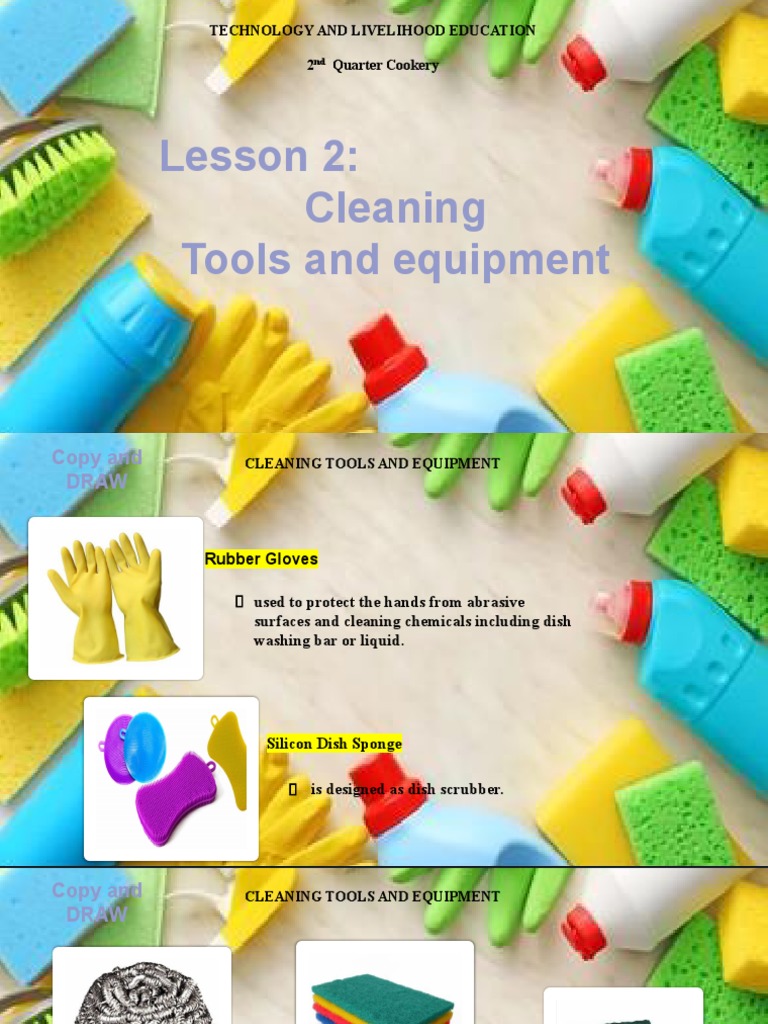 LESSON 2 MODULE 1 CLEANING TOOLS - PPTX 1 | PDF