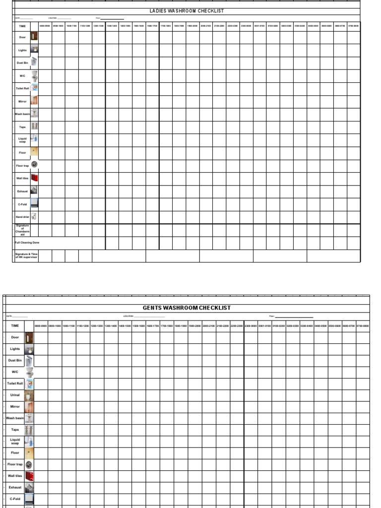 Comprehensive Washroom Cleaning Checklist | PDF