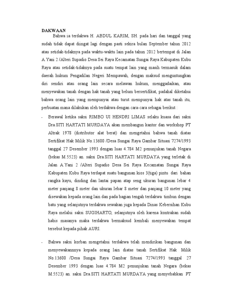 Dakwaan Dan Eksepsi Pdf